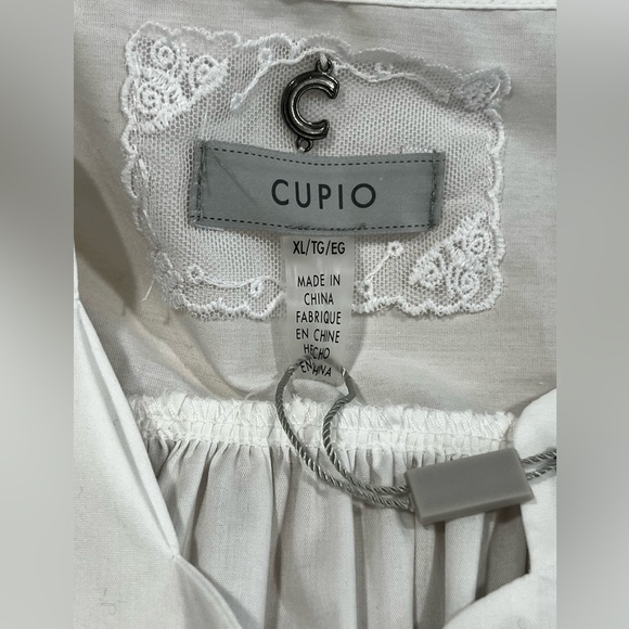 Cupio | Tops | Cupio White Lace Button Down Blouse Size Xl Balloon ...